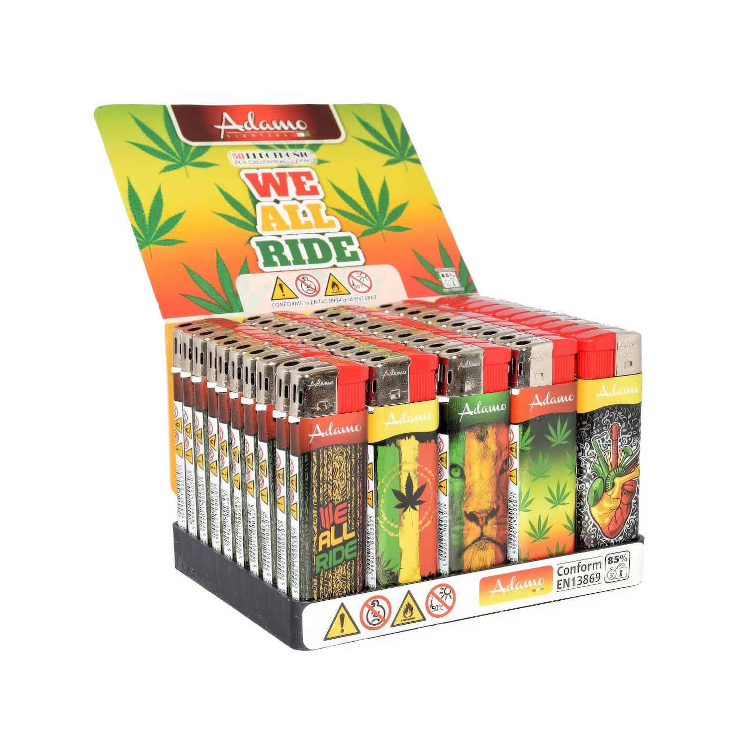 Adamo Elektronische Wegwerpaanstekers 'We All Ride' Display (50 stuks ...